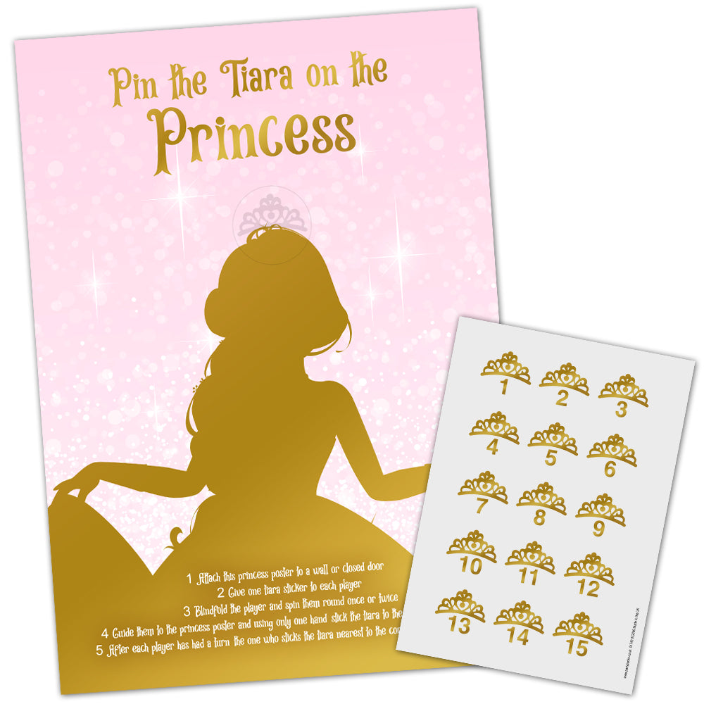 Pin the Tiara on the Princess Game with Stickers – Party Packs