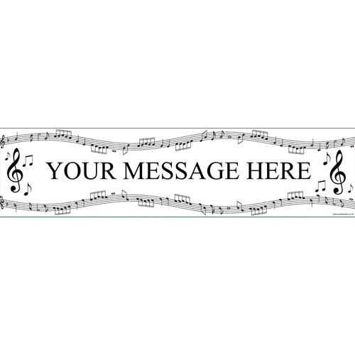 Personalised Musical Notes Banner 120cm | Custom Music Party Decoration ...