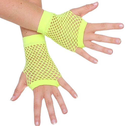 Neon Yellow Fingerless Gloves – Party Packs