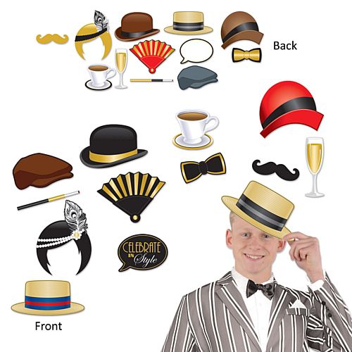 Gatsby Selfie Kit - 28cm - Pack of 12 – Party Packs