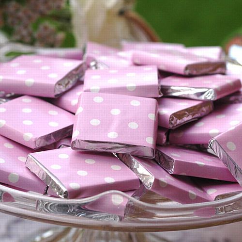 Pink Neapolitan Square Chocolates - 5g - Each – Party Packs