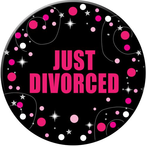 Just Divorced Badge- 58mm- Each – Party Packs