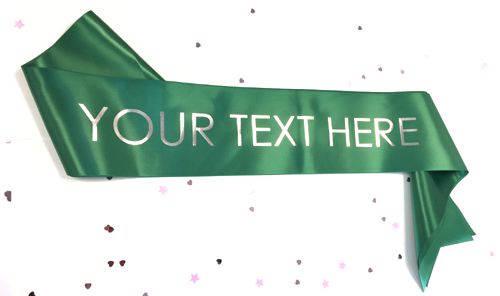 Green Personalised Sash- 100mm – Party Packs