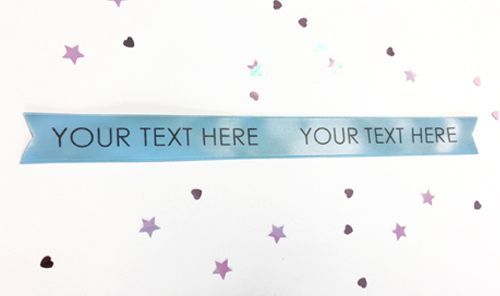Pale Blue Personalised Ribbon- 15mm- 1 Metre – Party Packs