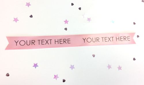 Light Pink Personalised Ribbon- 25mm- 1 Metre – Party Packs