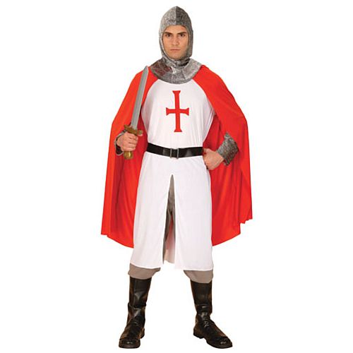 Knight Crusader Costume One Size | St George's Day Fancy Dress | Party ...