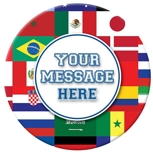 Personalised Badge 58mm - International Multi Country – Party Packs