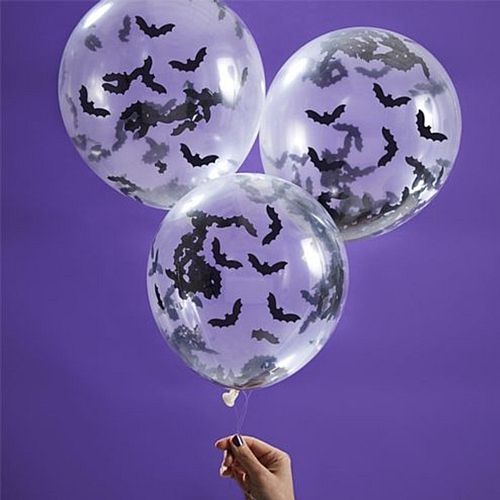 Bat Shaped Confetti Balloons - Pack of 5 – Party Packs