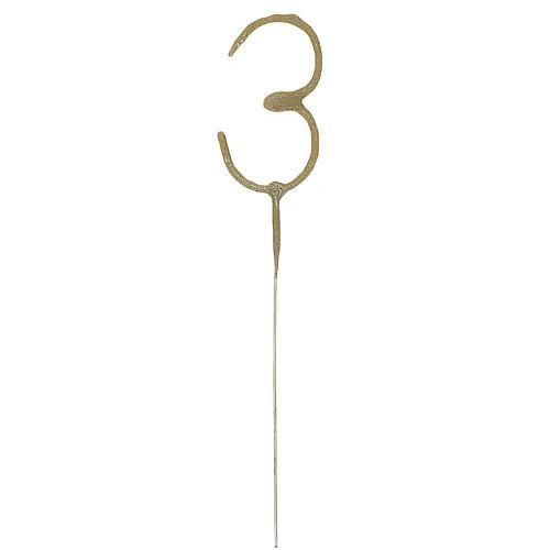 Gold Number 3 Party Sparkler - 17.8cm – Party Packs