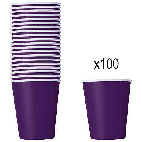 Purple Paper Cups - 266ml - Pack of 100 – Party Packs