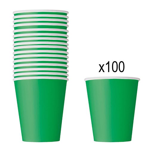 Green Paper Cups - 266ml - Pack of 100 – Party Packs