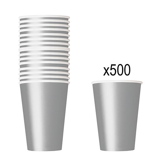 Silver Paper Cups - 266ml - Pack of 500 – Party Packs