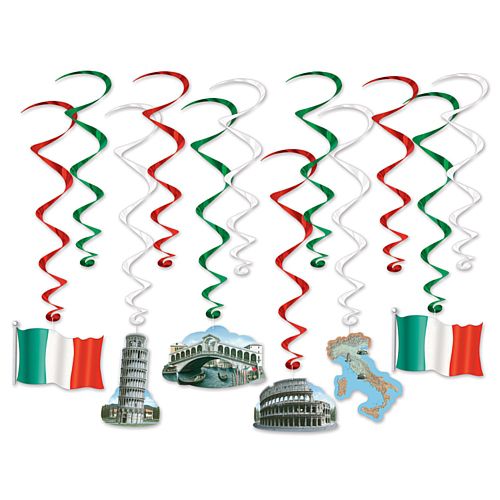 Italian Whirls - 79cm - Pack of 12 – Party Packs