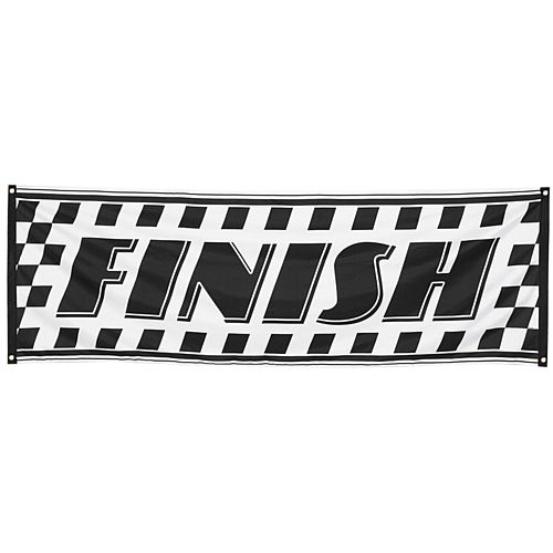 Fabric Racing Banner 'Finish' Sign - 74cm x 220cm – Party Packs