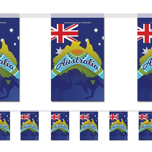 Australia Themed Paper Flag Bunting - 2.4m – Party Packs