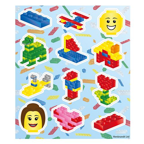 Building Blocks Stickers Sheet - 11cm - 12 Stickers – Party Packs