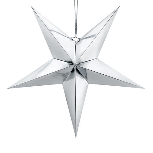 Metallic Silver Star Decoration - 70cm – Party Packs