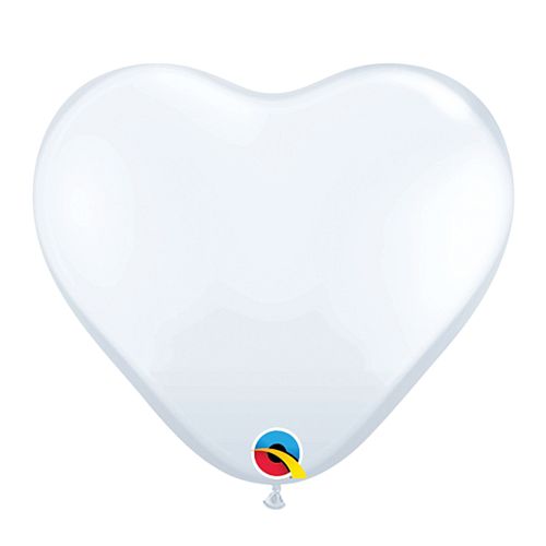 White Heart Mini Shape Latex Balloons - 6" - Pack of 10 – Party Packs
