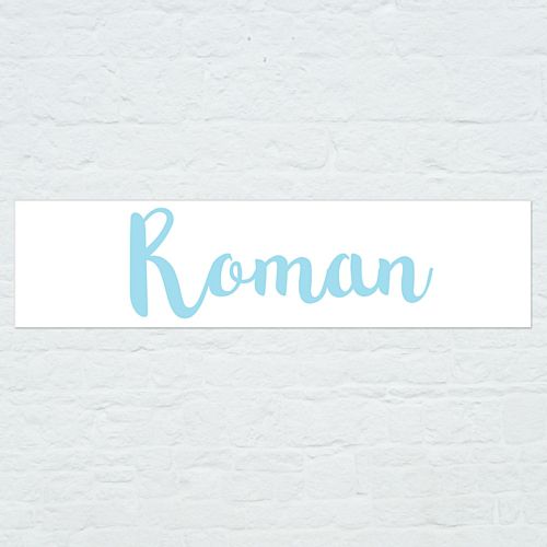 Personalised Light Blue Name Banner 120cm | Custom Baby Shower ...