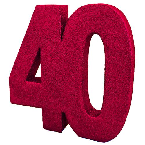 Ruby Glitter Number 40 Table Decoration - 20cm – Party Packs