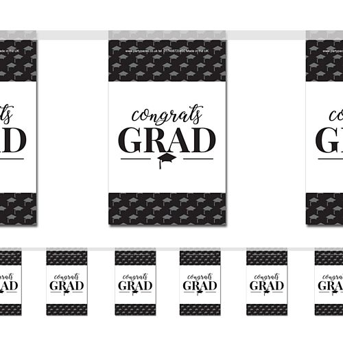 Congrats Grad Mortarboard Graduation Paper Bunting - 2.4m – Party Packs