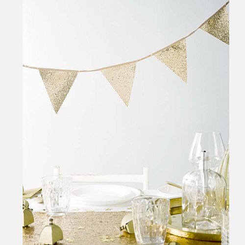Deluxe Gold Glitter Fabric Bunting - 3m – Party Packs