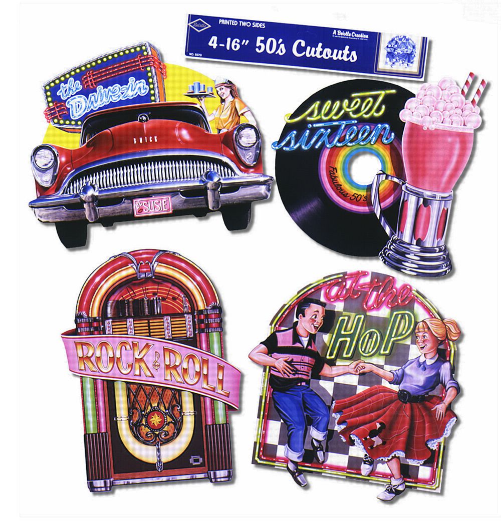 50s Cutouts - Set of 4 - 16" – Party Packs