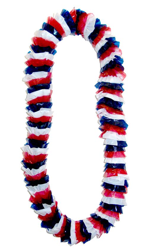Red White & Blue Hawaiian Lei - 36inch – Party Packs
