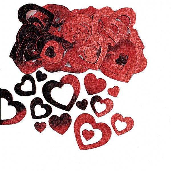 Die-Cut Red Heart Metallic Confetti 14g – Party Packs