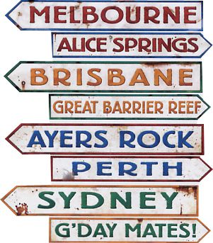 Australian Street Sign Cutouts - Pack of 4 – Party Packs