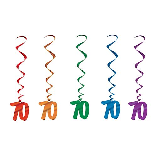 70th Number Whirls - Pack of 5 – Party Packs