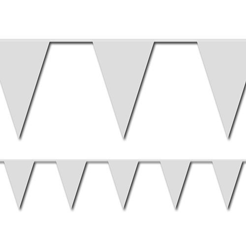 White Fabric Pennant Bunting - 24 Flags - 8m – Party Packs