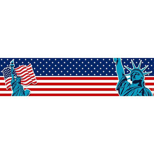 American Flag and Statue of Liberty Banner - 1.2m – Party Packs