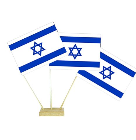 Israel Paper Table Flags - 15cm on 30cm Pole - Each – Party Packs