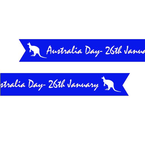 Australia Day Ribbon Blue - 25mm - Per Metre – Party Packs