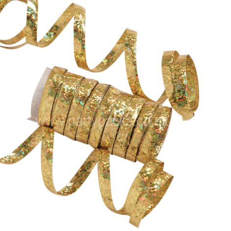 Holographic Streamers Gold - 3.8m - Pack of 10 – Party Packs