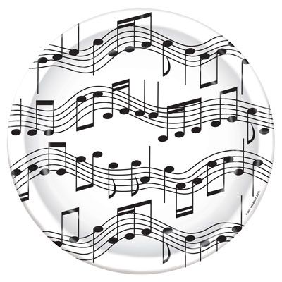 Musical Note Plates - 22.9cm - Pack of 8 – Party Packs