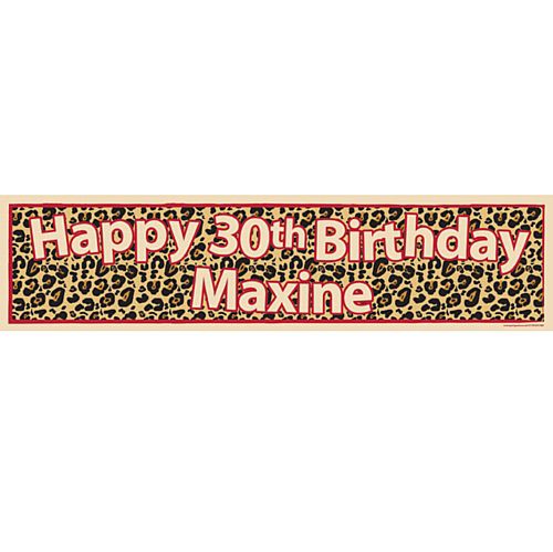 Leopard Print Themed Personalised Banner - 1.2m – Party Packs