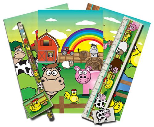 Farm Themed Stationary Set - 5 Pieces – Party Packs