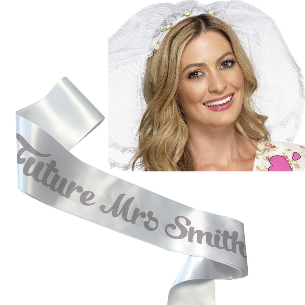 Personalised Hen Party Sash and Veil Kit – Party Packs