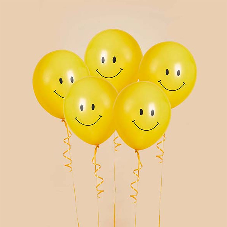 Smiley Face Balloons - Pack of 5 – Party Packs