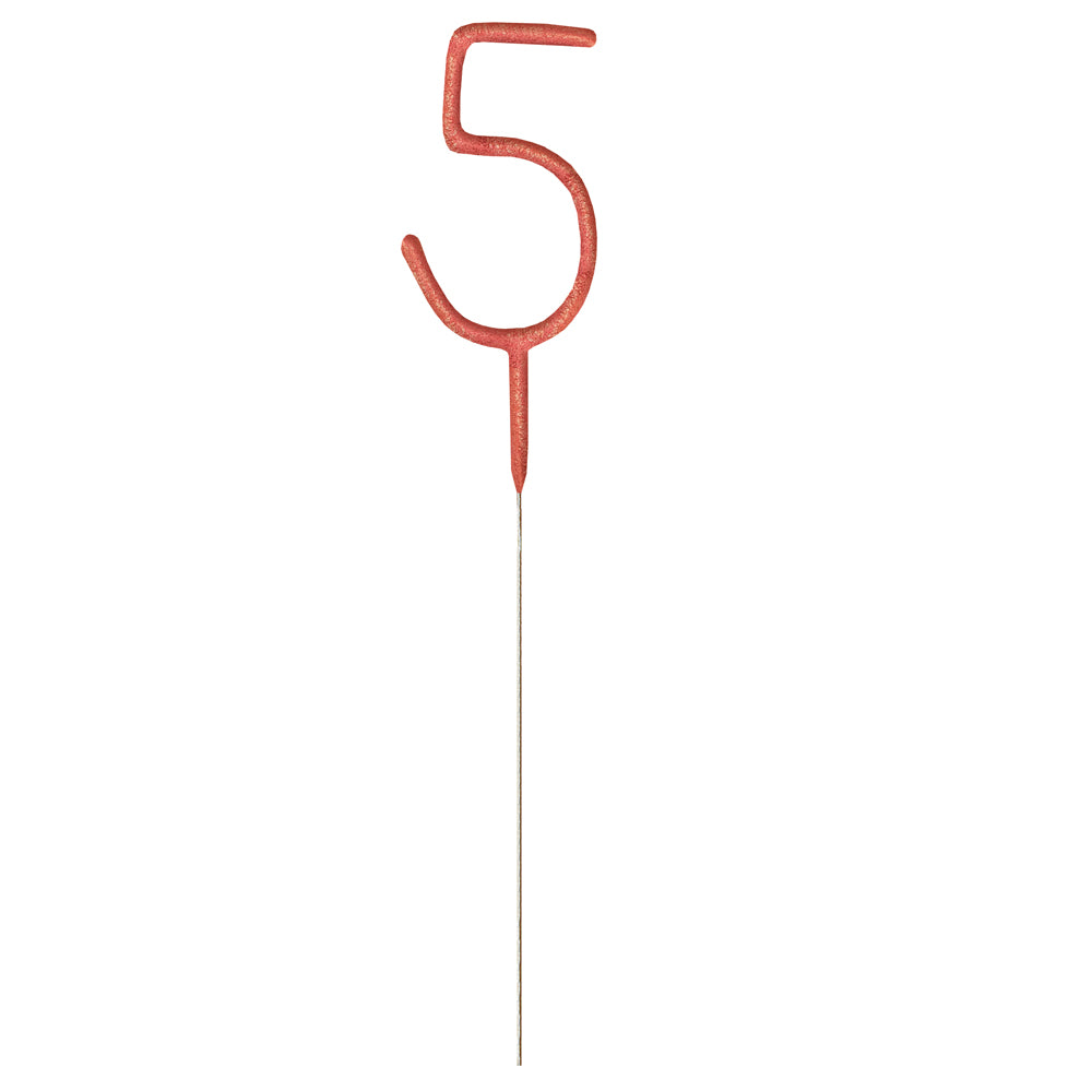 Rose Gold Number 5 Party Sparkler - 17.8cm – Party Packs