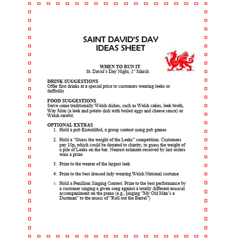 St David's Day Ideas Sheet – Party Packs