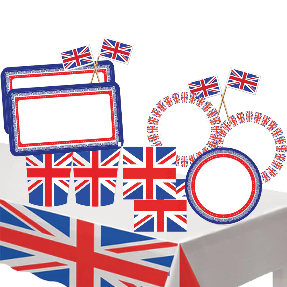 Union Jack Street Party Tableware Party Pack - For 24 People – Party Packs