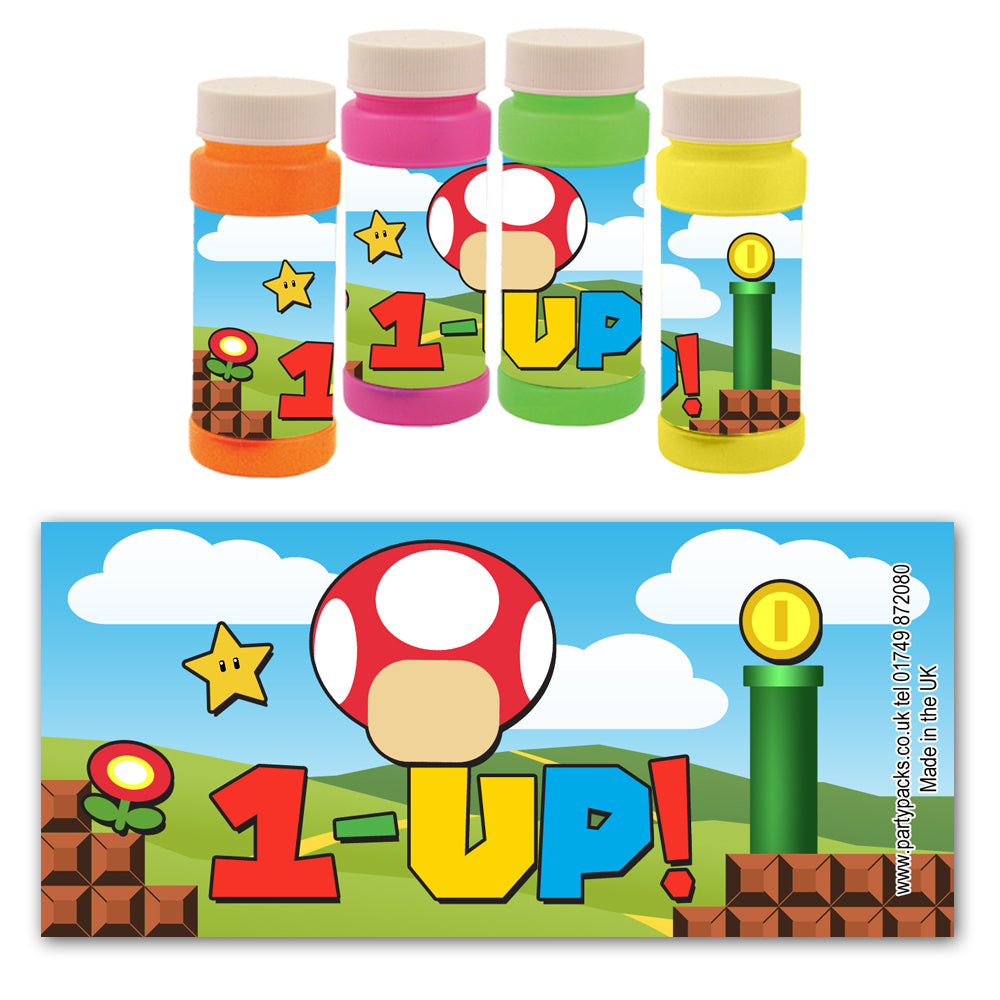 Super Plumber Bros '1-UP' Bubbles - Pack of 8 – Party Packs