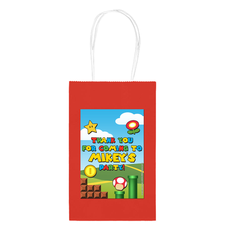 Personalised Super Plumber Bros Party Bags - Pack of 12 – Party Packs