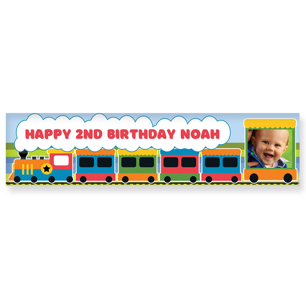 Trains Personalised Banner - 1.2m - Decorations | Party Packs