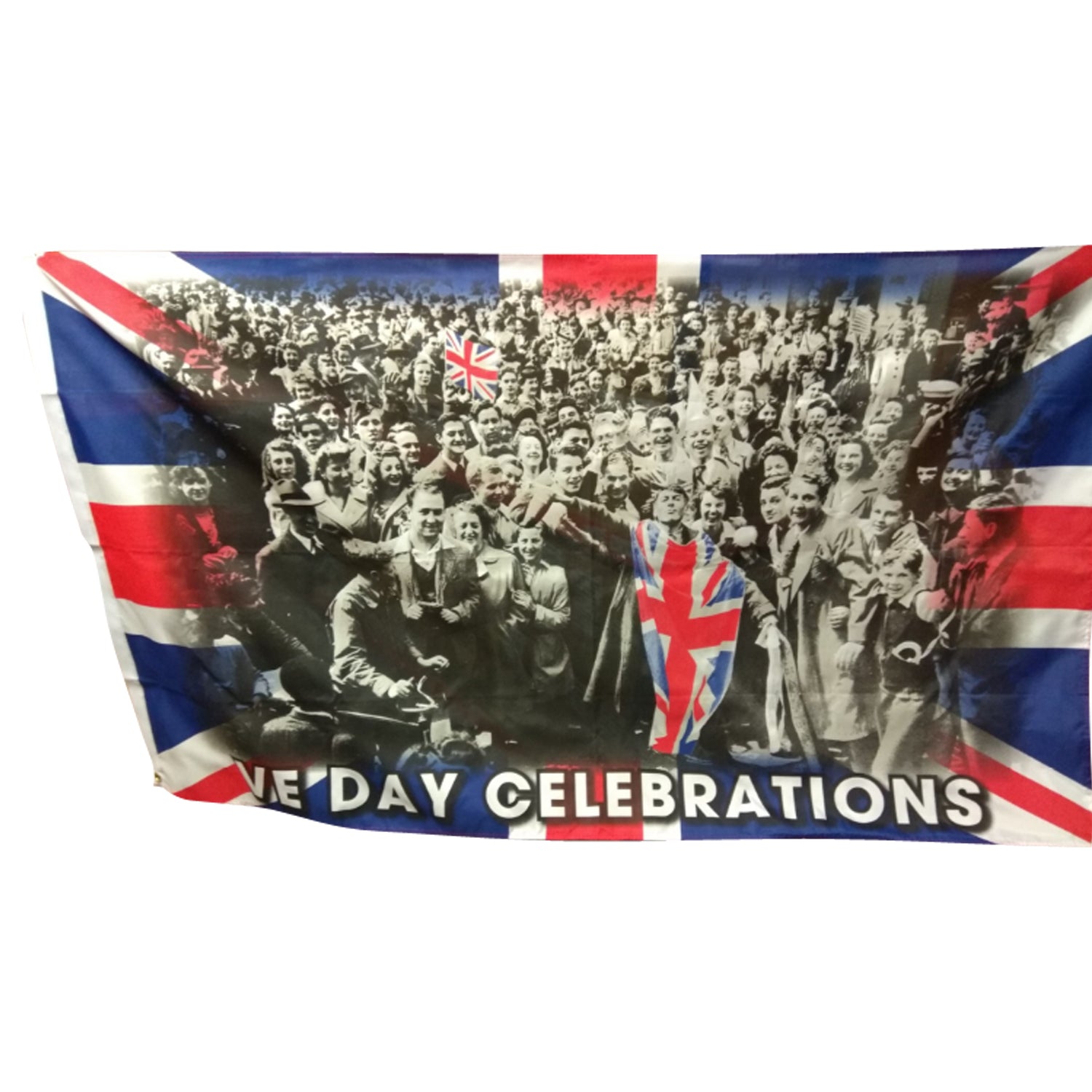 VE Day Celebrations Polyester Fabric Flag - 5ft x 3ft – Party Packs